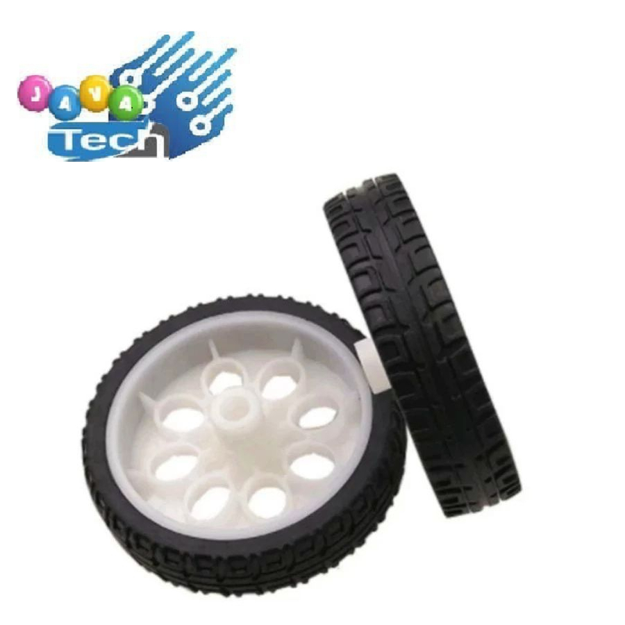 Jual Roda 65mm Karet Rubber Wheel Robot Tire TT Motor Smart Car DIY ...