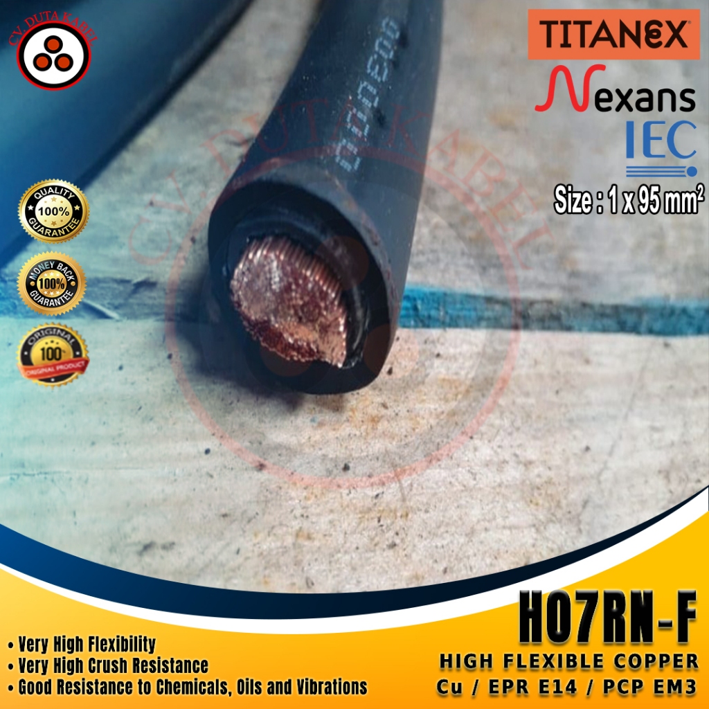 Jual Kabel Rubber H07RN-F 1x95 mm2 TITANEX /1x95 mm/1 x 95 mm2/1x95mm2 | Shopee Indonesia