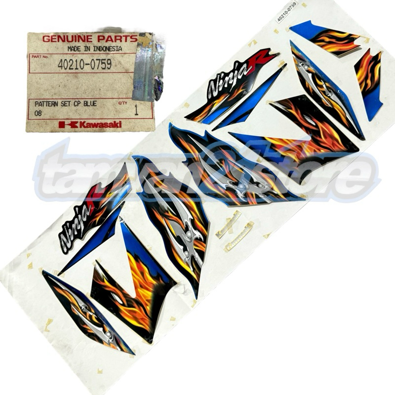 Jual STIKER STRIPING NINJA R 2008-2009 BIRU API ORIGINAL NOS | Shopee ...