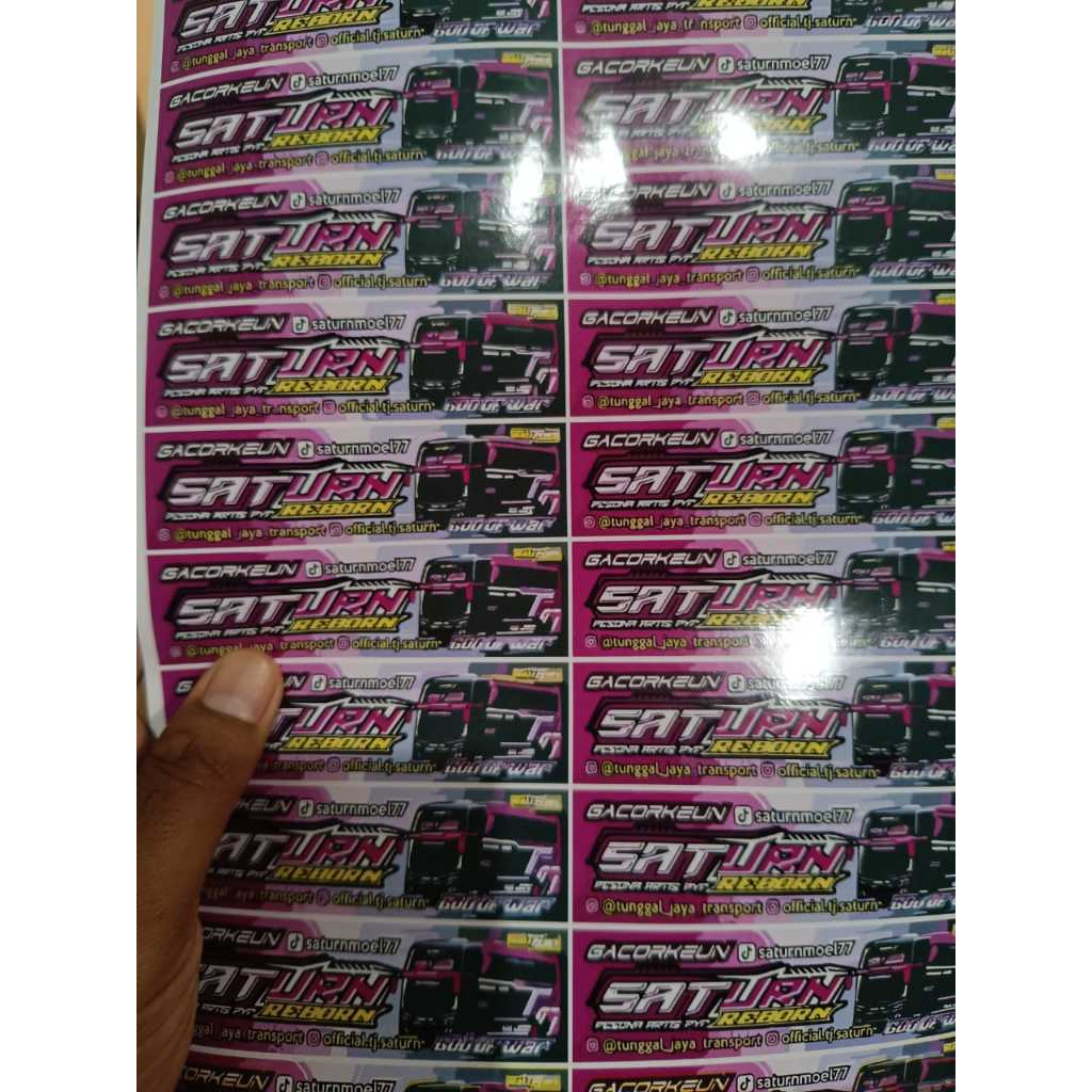 Jual Stiker Nama Bus Basuri Saturn Viral Glossy Kuat Mengkilap Tahan ...