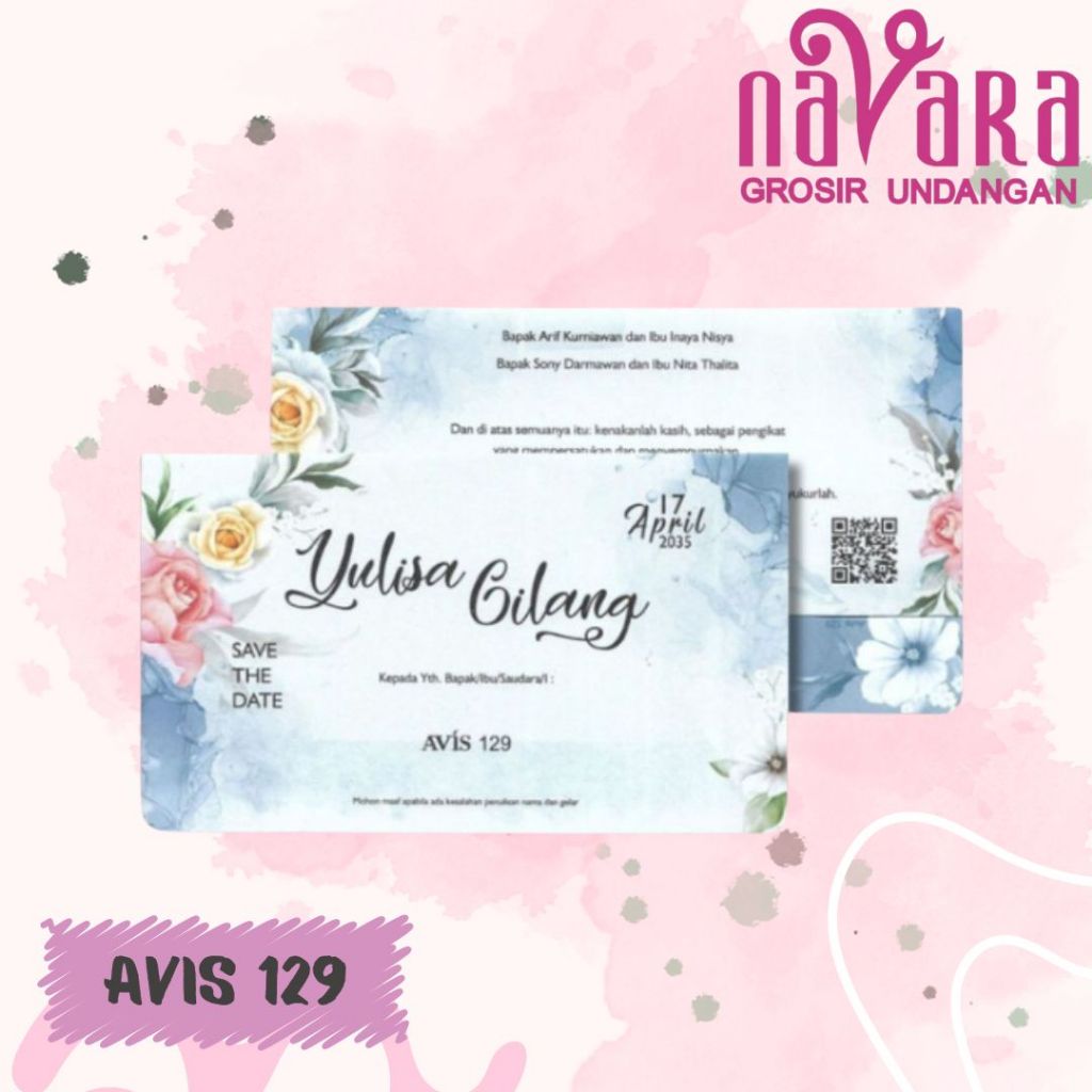 Jual Blangko undangan atau kertas undangan pernikahan merek Avis 129 ...