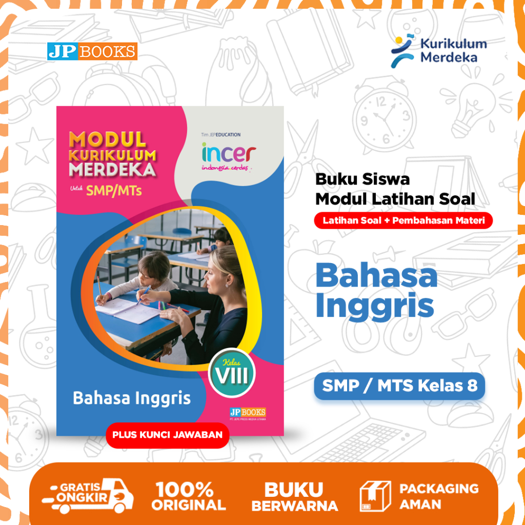 Jual JP Books – Buku Siswa Sekolah Modul Latihan Soal Kurmer Incer Bahasa Inggris Smp Kelas 8 ...