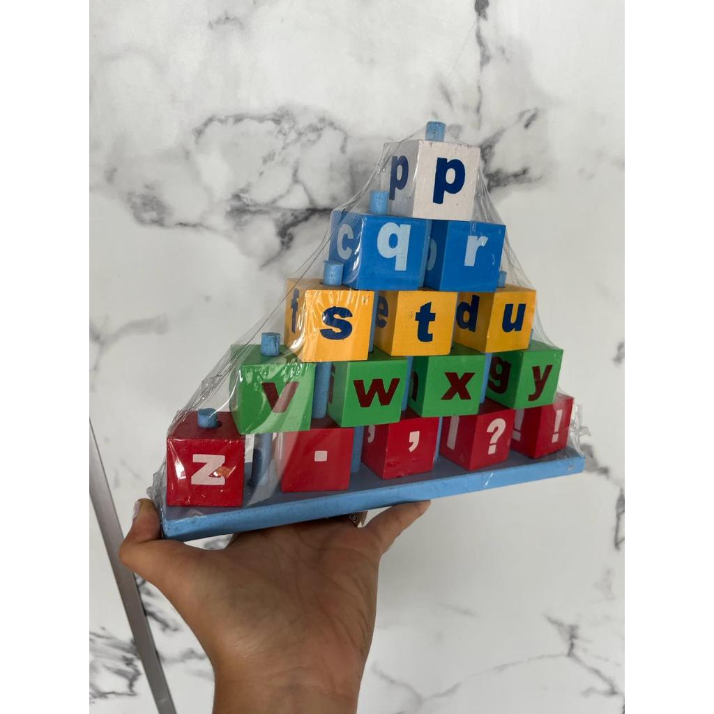 Jual menara piramida huruf mainan edukatif anak tk paud mainan ...