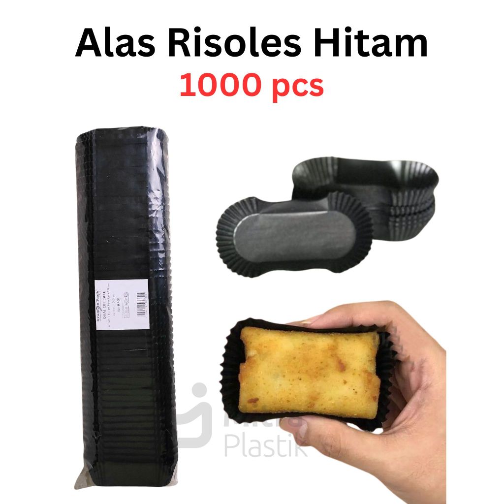 Jual Kertas Alas Risoles Hitam Cake Cases Oval Cup Cake Risol 129 x ...