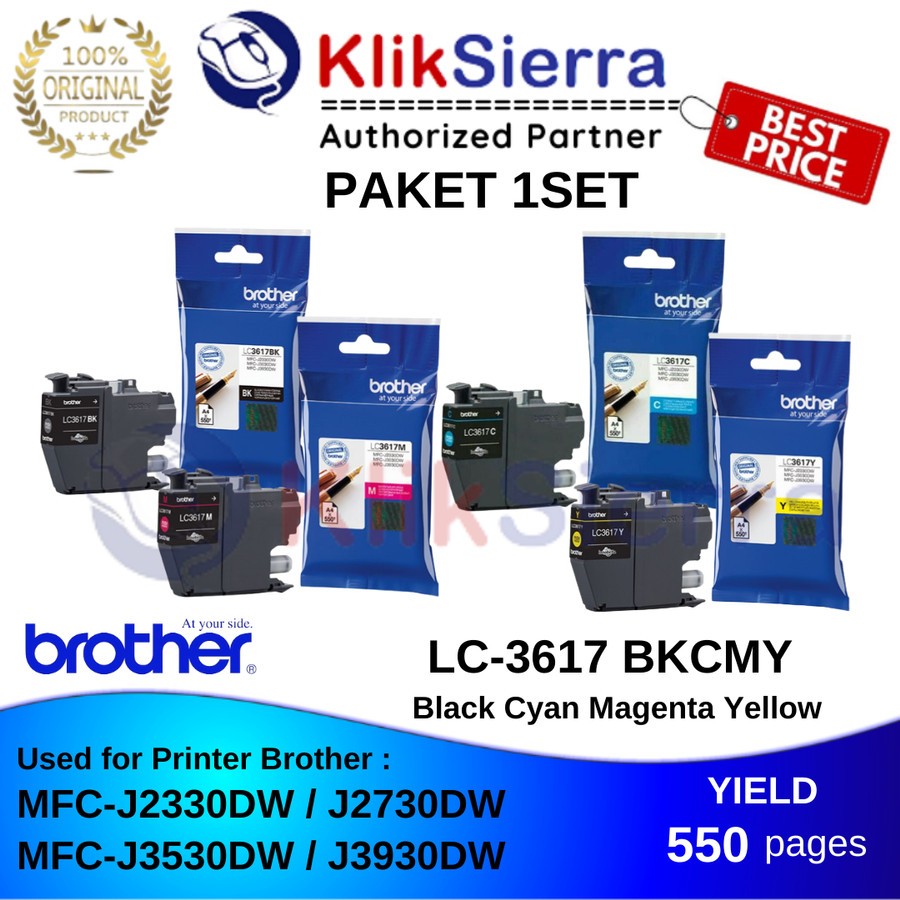 Jual BROTHER Tinta LC-3617 BK | LC3617Bk | LC3617 BK Black ORIGINAL For ...