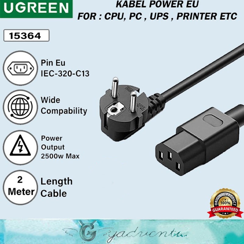 Jual UGREEN Kabel Penyambung Colokan Power CPU-PC Printer TV PS4 ...