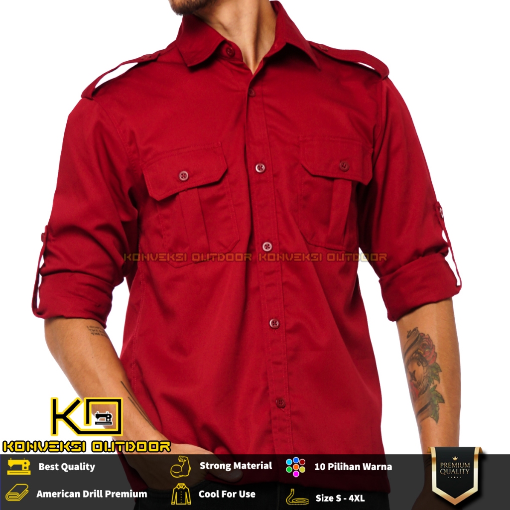 Jual BAJU KEMEJA PDL LAPANGAN OUTDOOR INDOOR PRIA LENGAN PANJANG ...