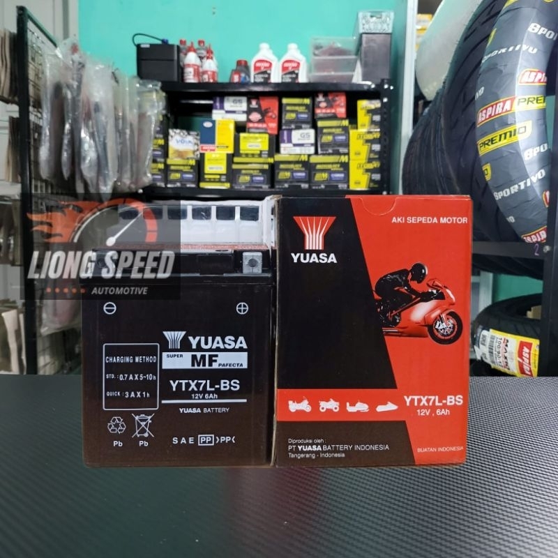 Jual AKI YUASA YTX7L-BS ACCU MOTOR VESPA LX 150 PRIMAVERA LIBERTY GTS 6Ah | Shopee Indonesia