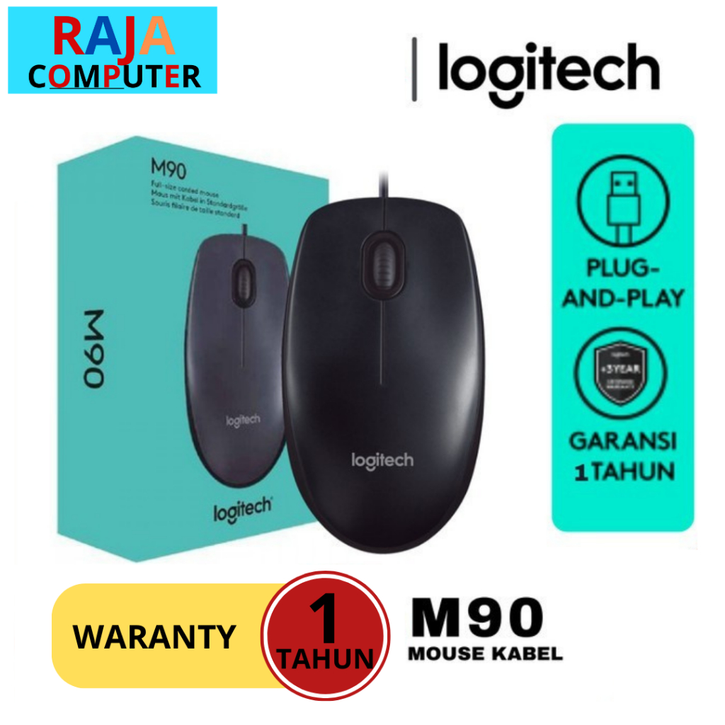 Jual Mouse Logitech M90 Optical USB ORIGINAL WARANTY resmi | Shopee ...