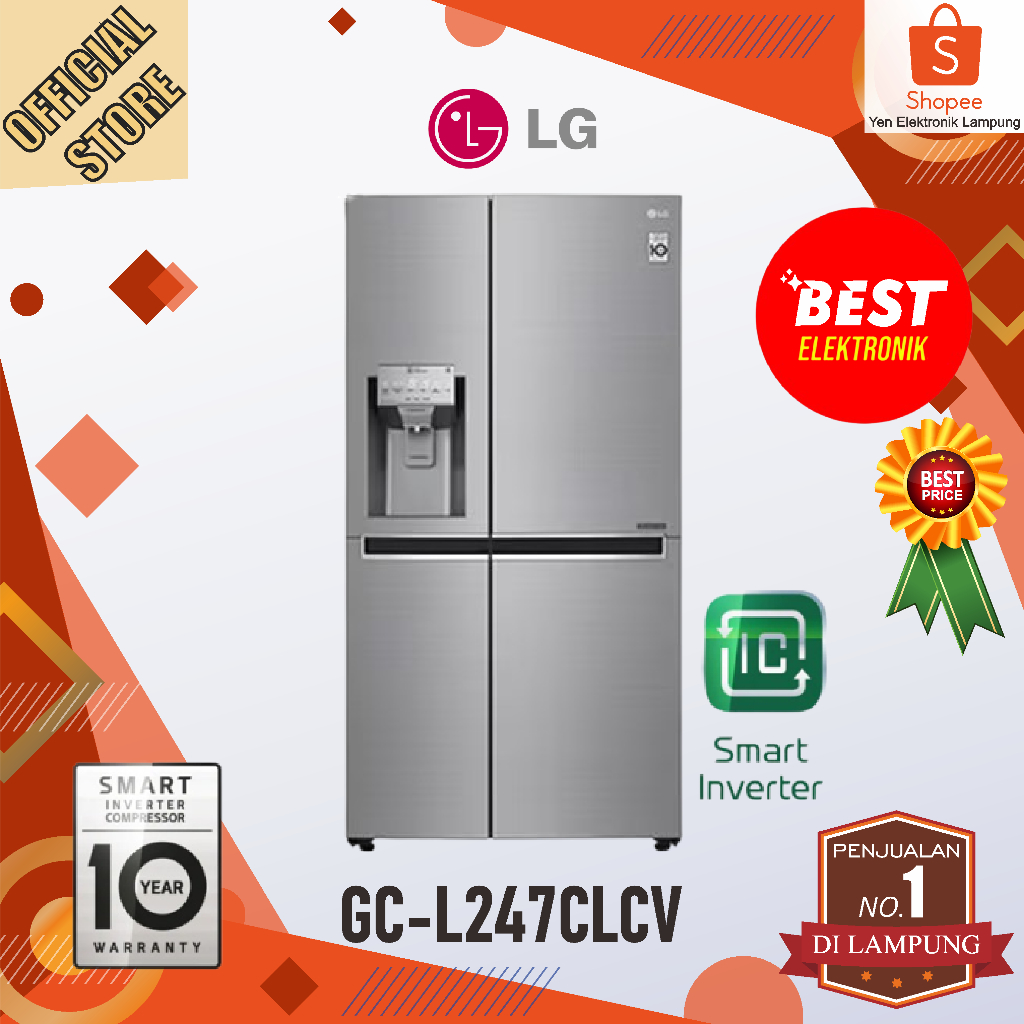 Jual Kulkas LG GC L247CLCV Side By Side Inverter 687L Touch LED Display | Shopee Indonesia