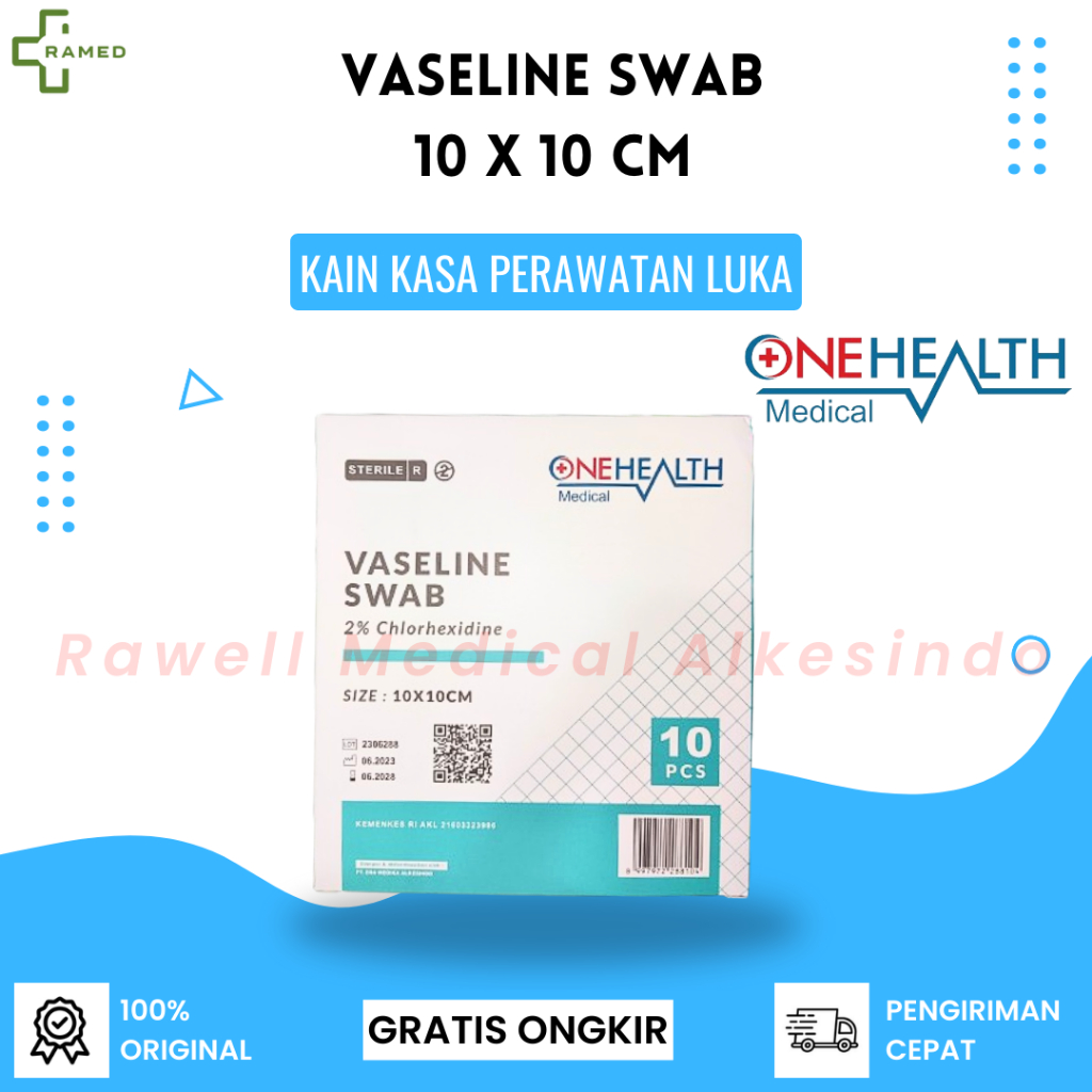 Jual Vaseline Swab 10x10 cm Onehealth / Kasa Jaring Perawatan Luka ...