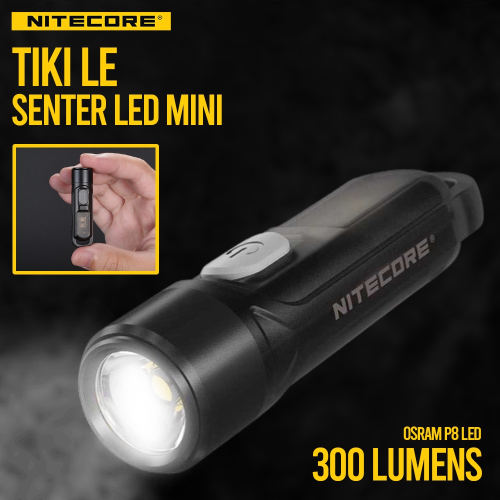 Jual NITECORE TIKI LE Mini Senter LED OSRAM P8 300 Lumens - Black ...