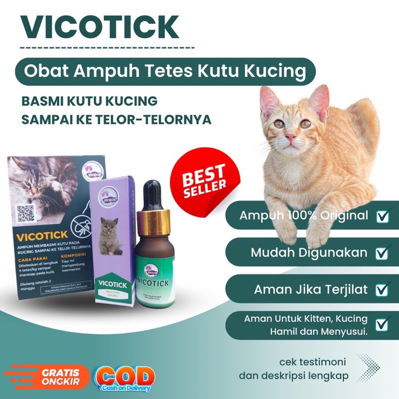 Jual Original VICOTICK Obat Kutu Kucing Ampuh dan Telur Kutu - obat ...