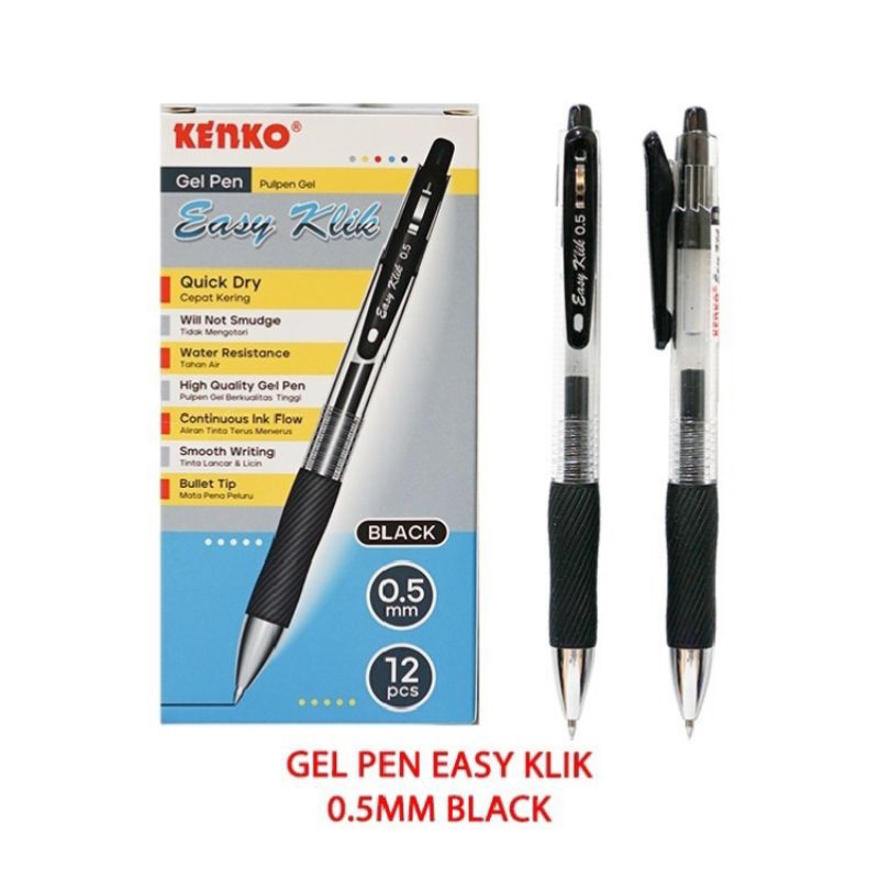 Jual Pulpen Gel Kenko Easy Klik 0.5mm ( 1pak/12pcs ) | Shopee Indonesia