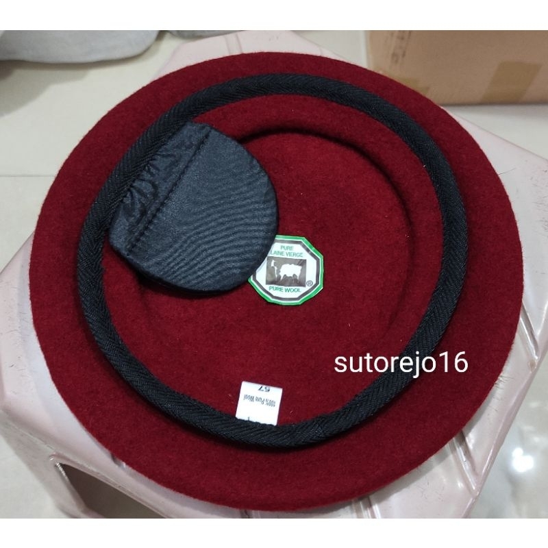 Jual topi baret warna merah maroon tuk reserse pengayoman bareskrim ...