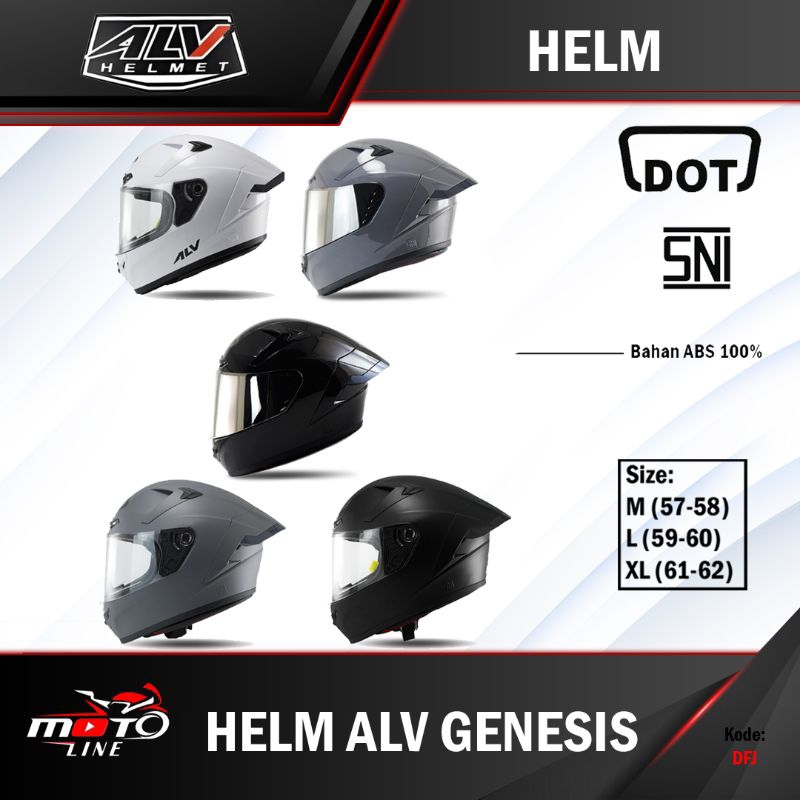 Jual Helm ALV GANESIS Helm Full Face SNI Visor Silver | Shopee Indonesia