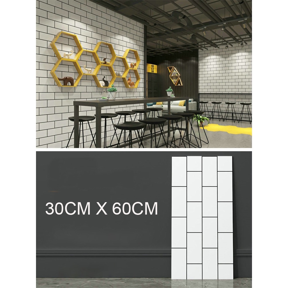 Jual 60CMX30CM Wallpaper Dinding Ruang Tamu 3D Vinyl Walpaper Polos ...