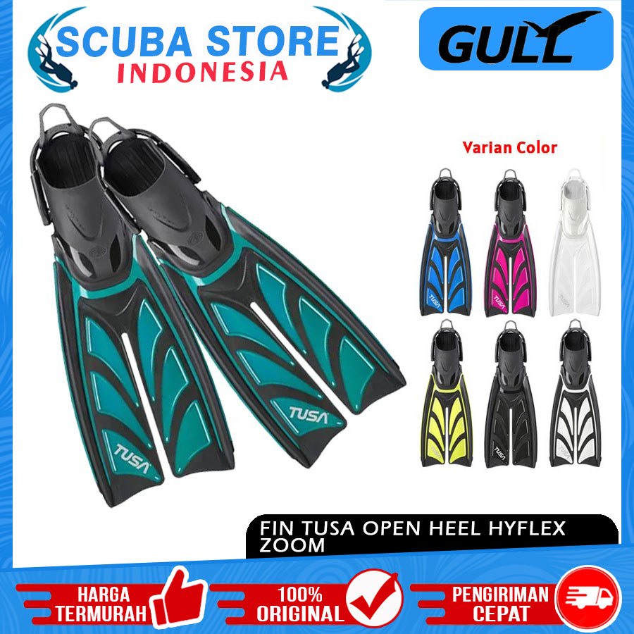 Jual SF0111 Fin OH Diving Tusa Hyflex Zoom Fins Kaki Katak Sepatu Selam Open Heel Scuba Dive ...