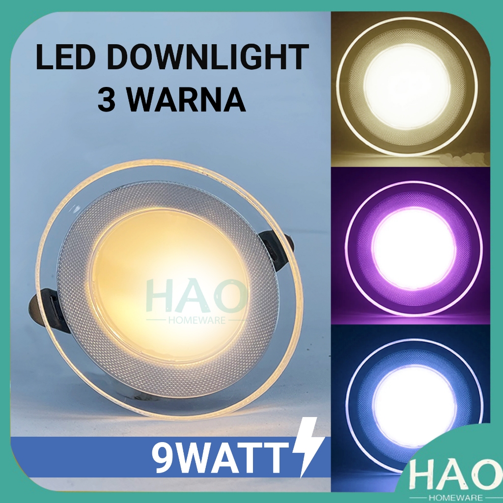 Jual HAKAMITSU DOWNLIGHT LAMPU LED 9 Watt 3 Warna Panel Light ...
