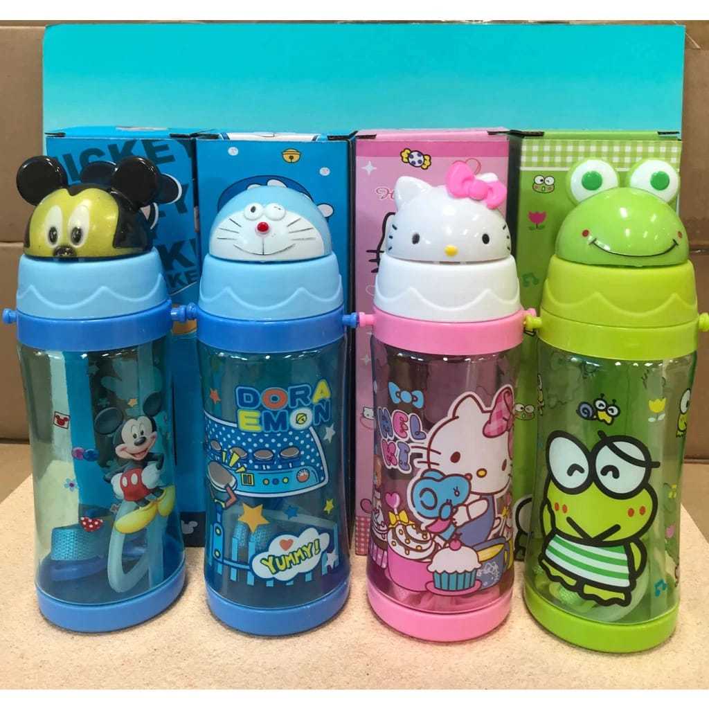 Jual Botol Minum Anak Kepala Karakter Lucu 550 Ml Free Sedotan ...