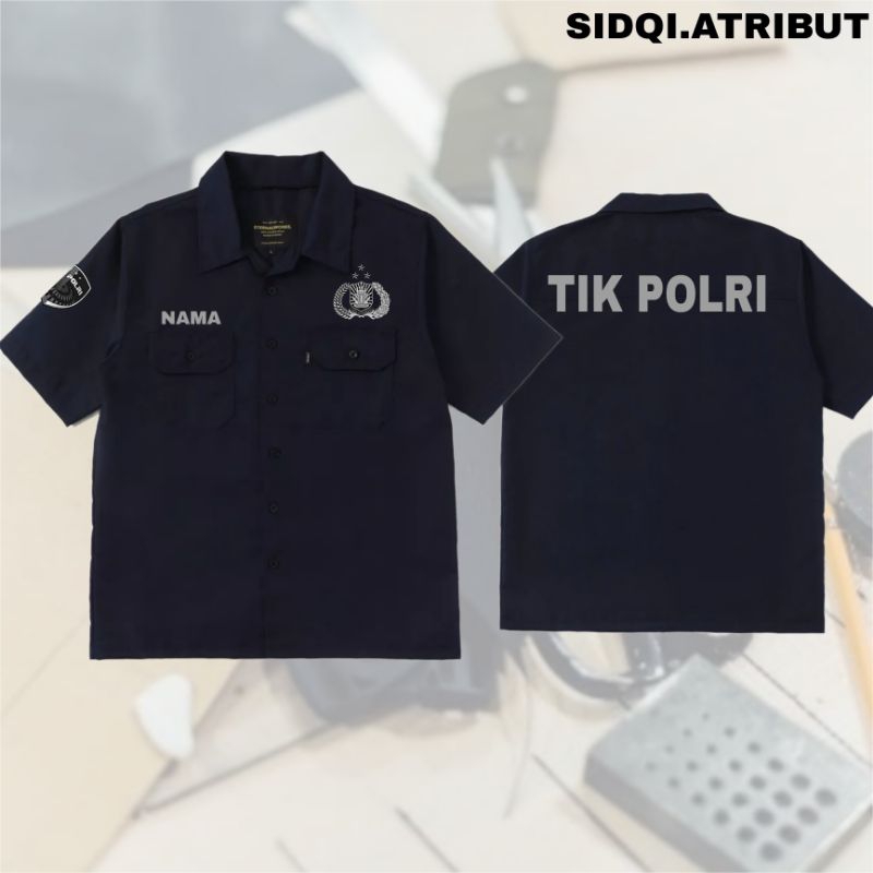 Jual Kemeja Tik Polri Full Bordir | Kemeja Tik Polri tangan pendek ...