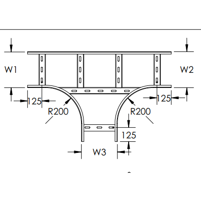 Jual Kabel Tee Ladder/Cable Ladder Tee 300x100 Elektro Plat 1.2 ...