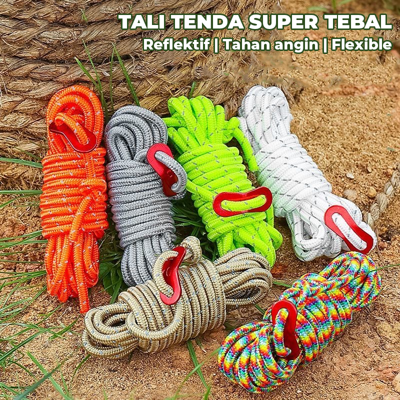 Jual Tali Tenda Camping Panjang 4m Flexible Tahan Angin Adjustable ...