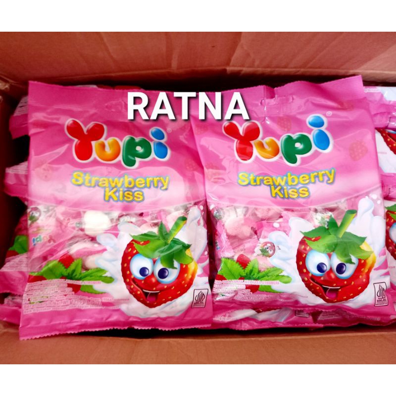 Jual YUPI KISS PERMEN STRAWBERRY LOVE 120gr ( CANDY GUMMY JELLY ...