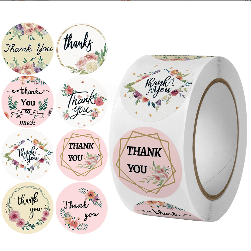 Jual Stiker Label Thank You / Stiker Roll 500 Pcs Ukuran 2,5 CM Stiker ...