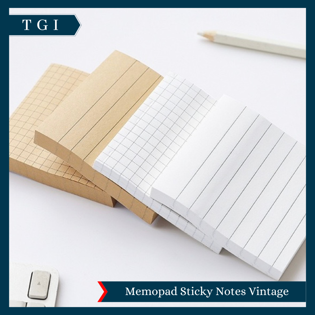Jual TGI - STICKY NOTES SIMPLE MEMOPAD STICKY NOTES MOTIF VINTAGE BROWN ...