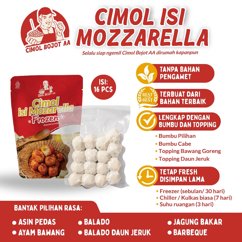 Jual Cemilan Cimol Mozzarella/Cimol Bojot AA Mozzarella Frozen Food ...