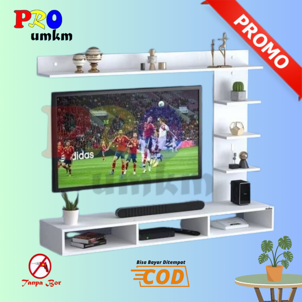 Jual (RTV 027) Rak TV Dinding Minimalis Gantung / Meja TV Tempel ...