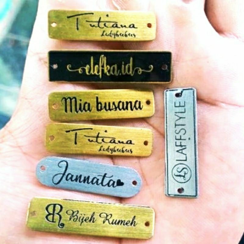 Jual LABEL PLAT / LABEL BAJU GAMIS HIJAB BESI KUNINGAN CUSTOM | Shopee ...