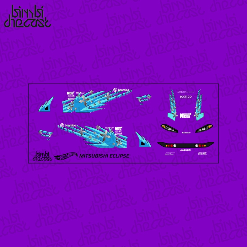 Jual Decal Hotwheels Mitsubishi Eclipse Neef For Speed Underground WT ...