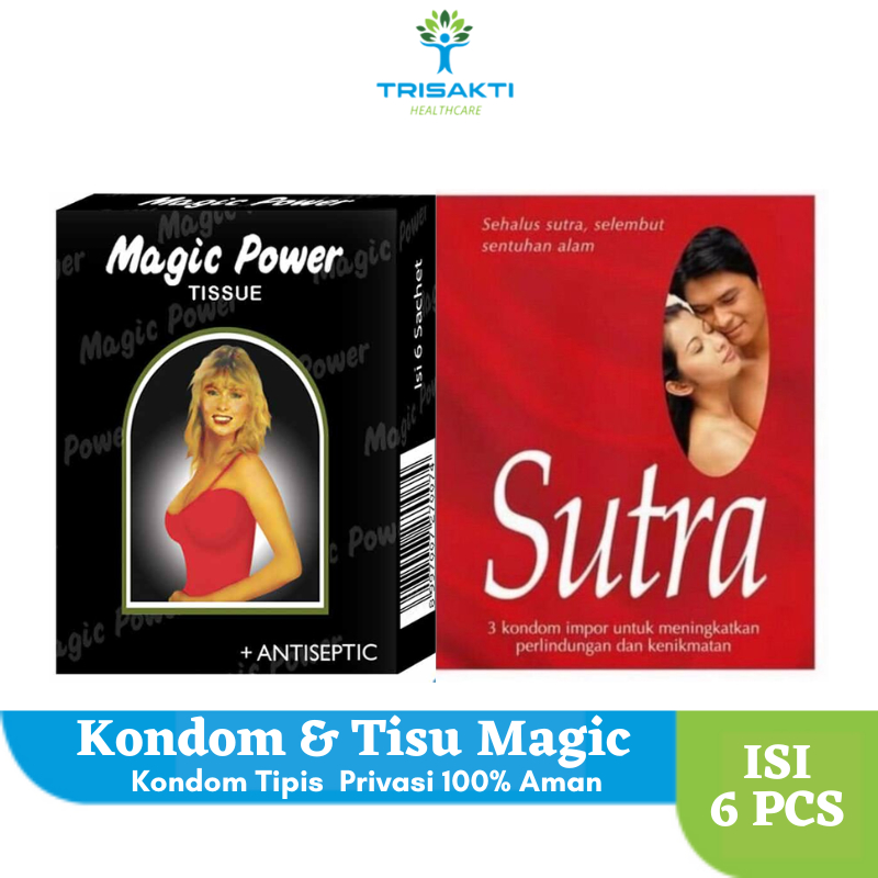 Jual Paket Tisu Magic Power isi 6 Pcs Tissue Magicman & Kondom Sutra ...