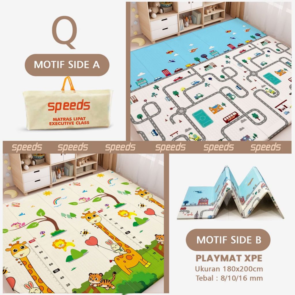 Jual Doritoki SNI Matras Bayi 180x200x1cm Playmat Bayi Karpet Lipat ...