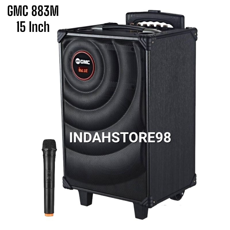 Jual Speaker Portable 15 inch GMC 883N Bluetooth Karaoke Mic Wireless ...