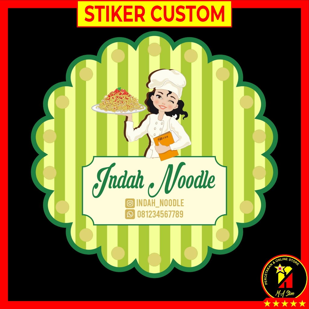 Jual Stiker Custom Label Makanan Minuman Jajanan Olshop Bahan Kertas ...