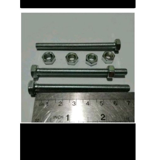 Jual BAUT + MUR PUTIH BMP M6 X 30 MM GALVANIS ( KUNCI 10 ) | Shopee Indonesia