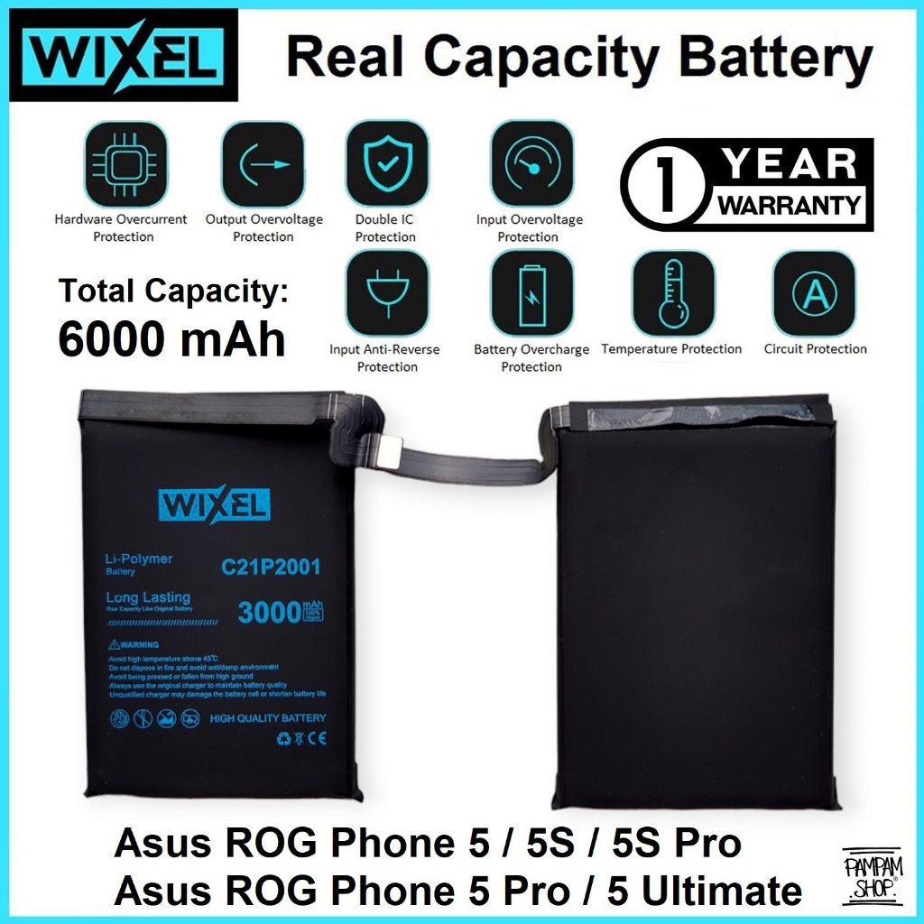 Jual WIXEL Baterai Asus ROG PHONE 5 5S Pro Ultimate ZS673KS C21P2001 ...