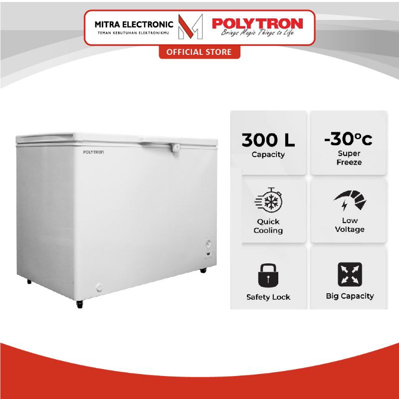 Jual Polytron Chest Freezer 300 Liter PCF 318 Quick Cooling Kapasitas ...