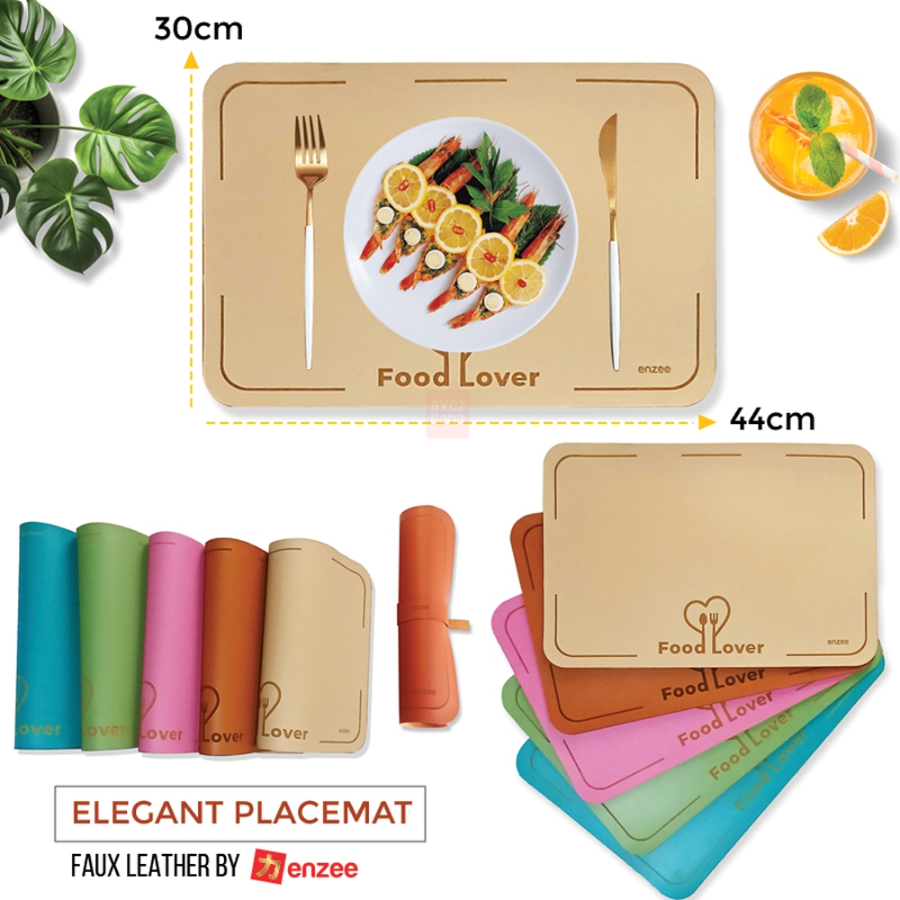 Jual Tatakan Alas Meja Piring Gelas Anti Air Elegant Leather Placemat Tablemat Waterproof ...