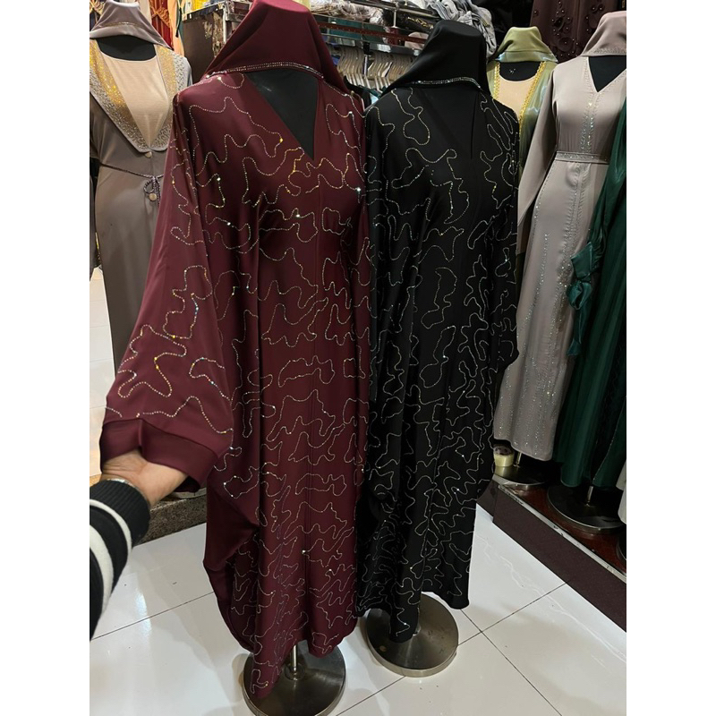 Jual ABAYA ONE SET/ ABAYA DUBAI/ OUTFIT DUBAI/ GAMIS DUBAI/ GAMIS ...