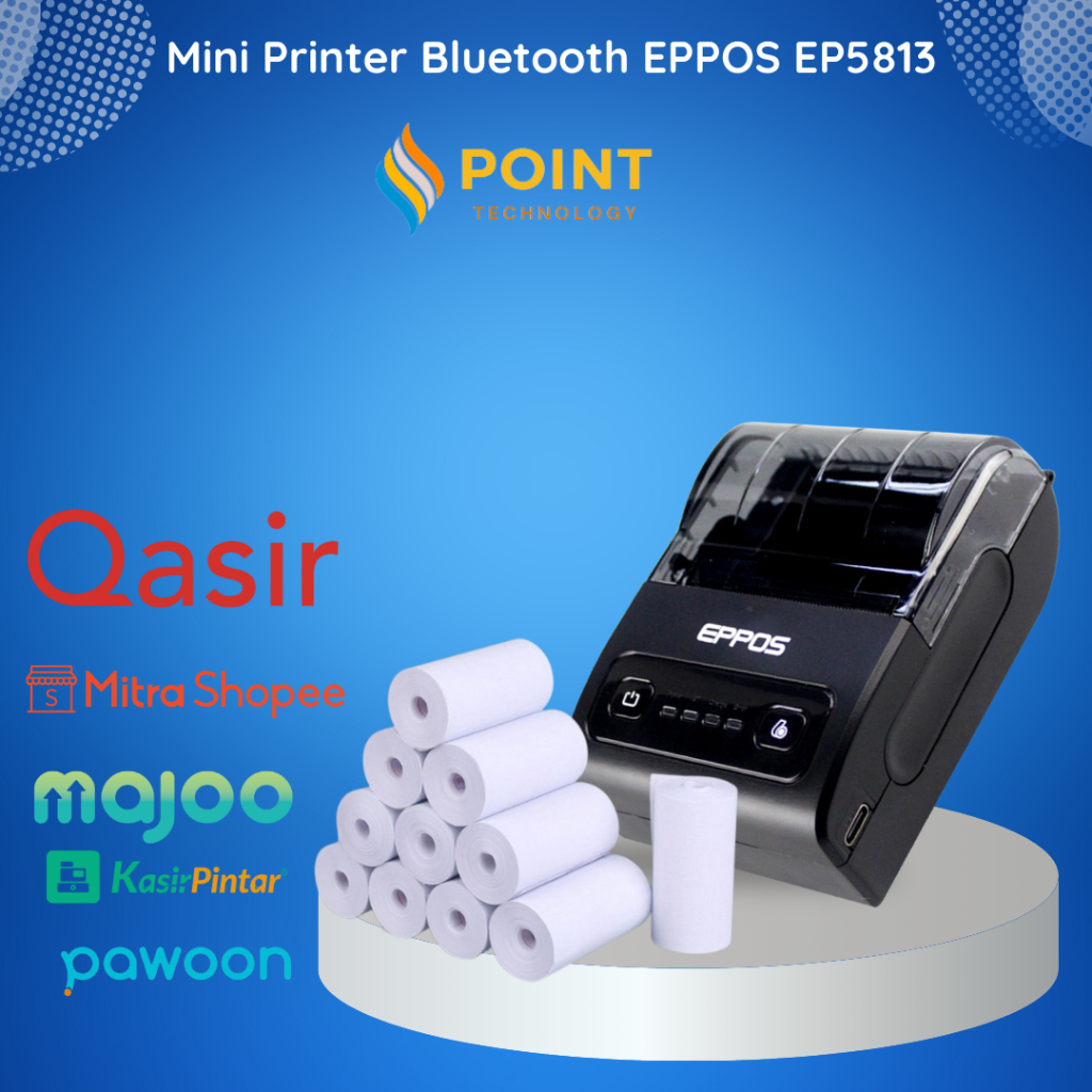 Jual PAKET LENGKAP Mini Printer Bluetooth EPPOS EP5813 Cetak Struk | Shopee Indonesia
