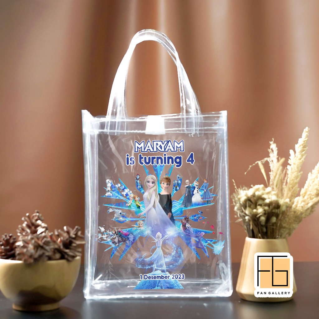 Jual Custom Tas Mika Transparan Potrait Tas Ulang Tahun Souvenir Hampers Ultah Goody bag ...
