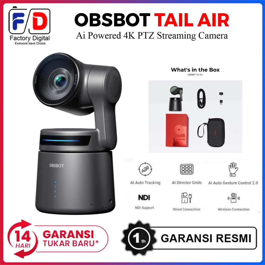 Jual OBSBOT Tail Air Ai Powered 4K PTZ Streaming Camera | Shopee Indonesia
