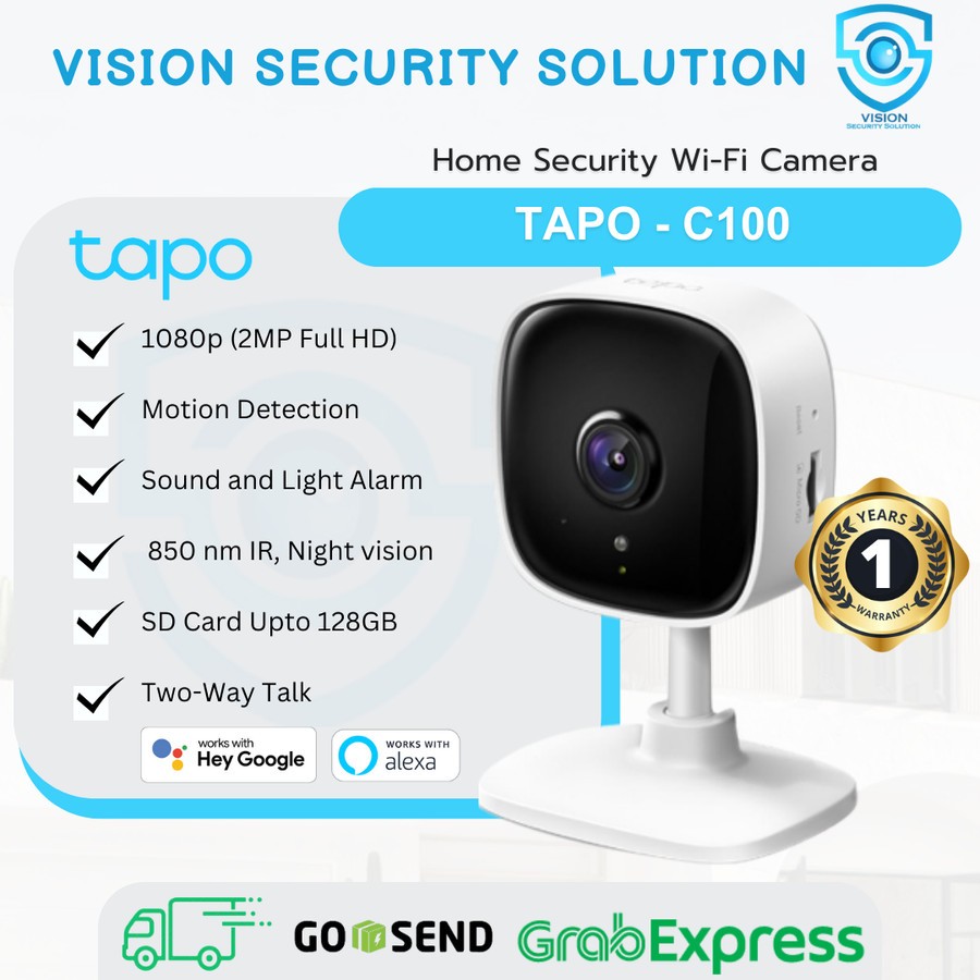 Jual Tapo by TP-Link C100 2MP Indoor Wifi CCTV IP Camera Two Way talk ...