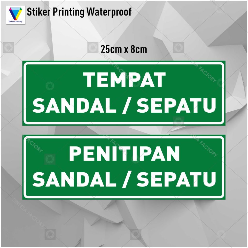 Jual Stiker Tempat Penitipan Sandal Sepatu Printing R 20 | Shopee Indonesia