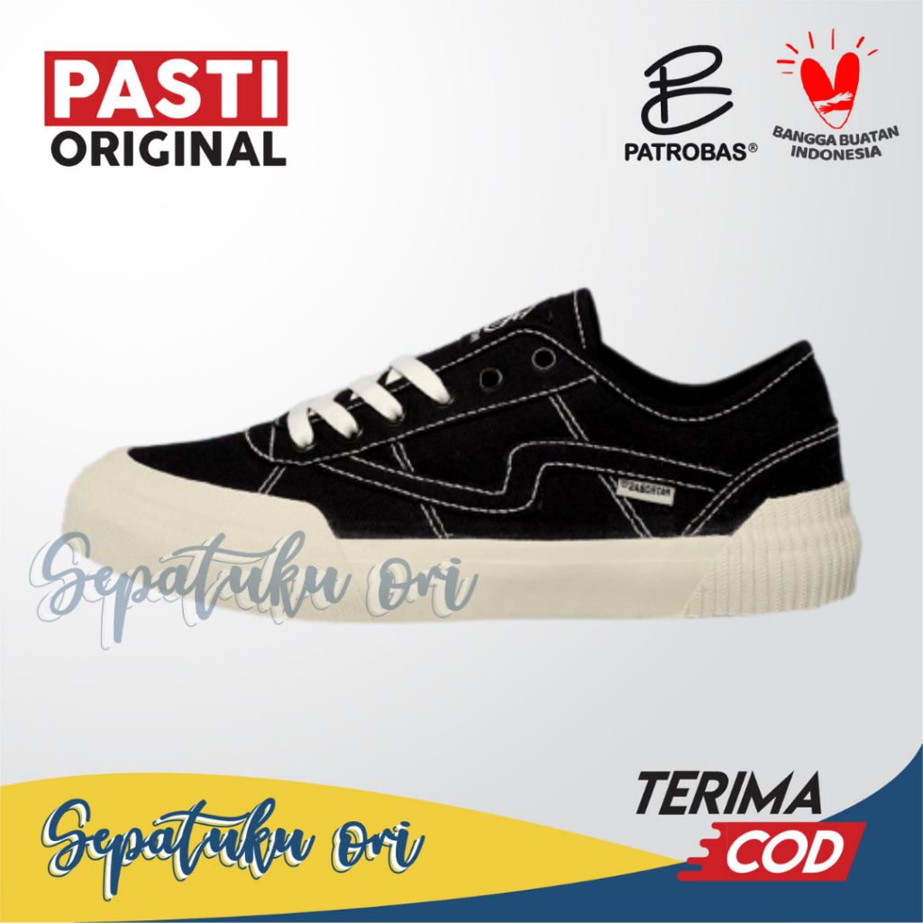 Jual Sepatu Patrobas Equip Low Black White Original | Shopee Indonesia