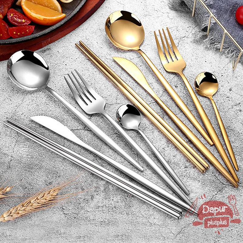 Jual Alat Makan Stainless Steel Tebal | Sendok Garpu Pisau Sumpit Sujeo ...